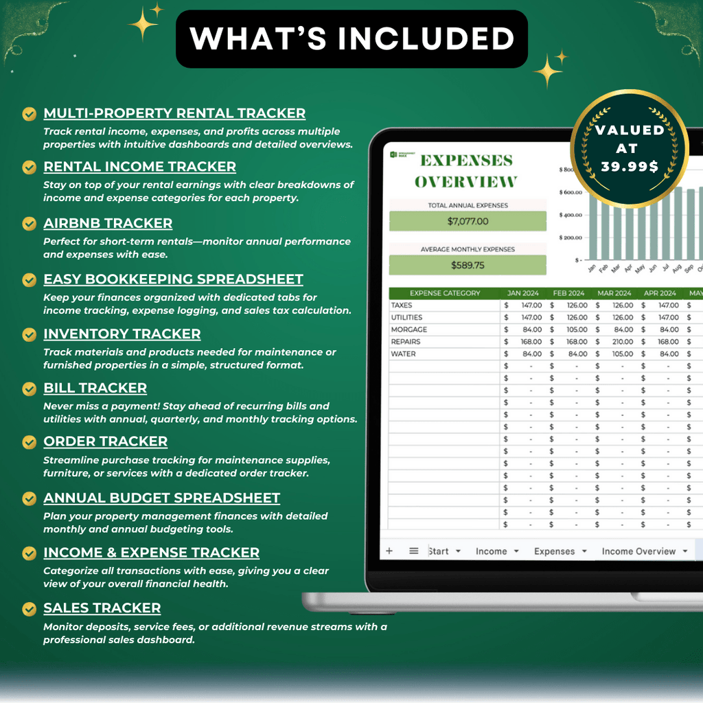 All in One Property Management Bundle – Spread Sheet Max
