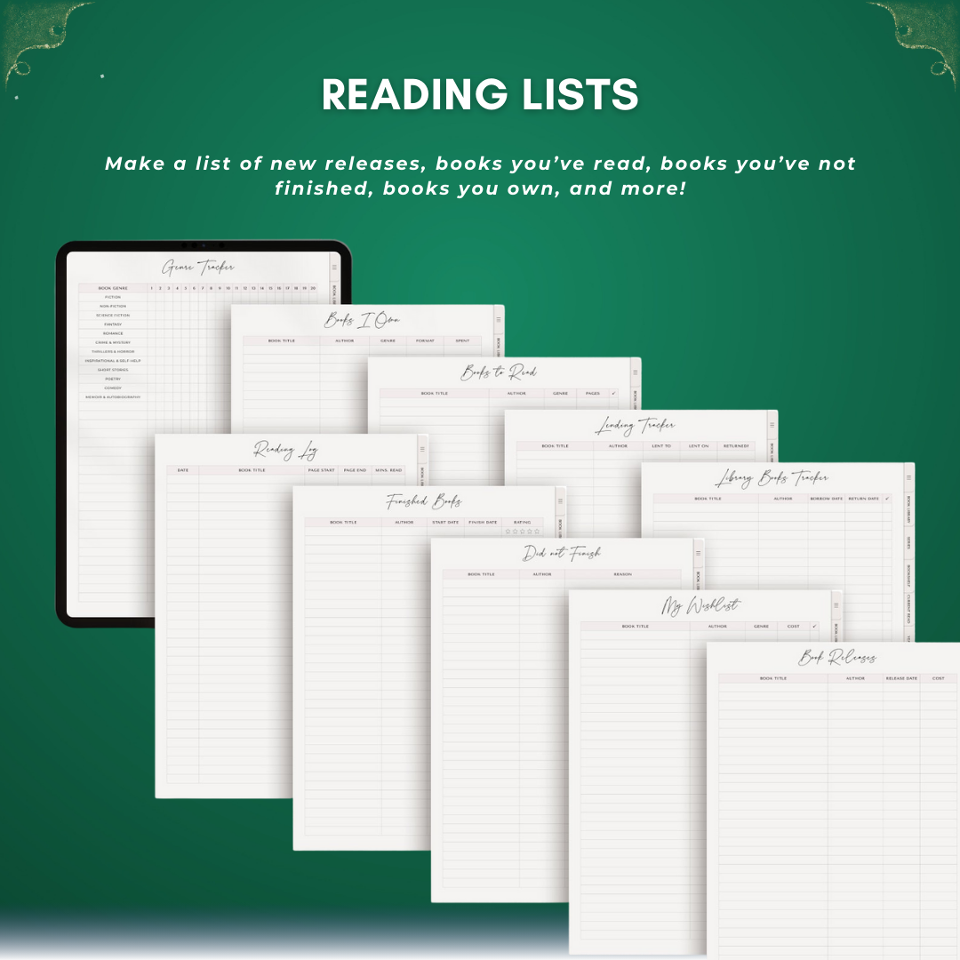 Digital Reading Journal – Spread Sheet Max