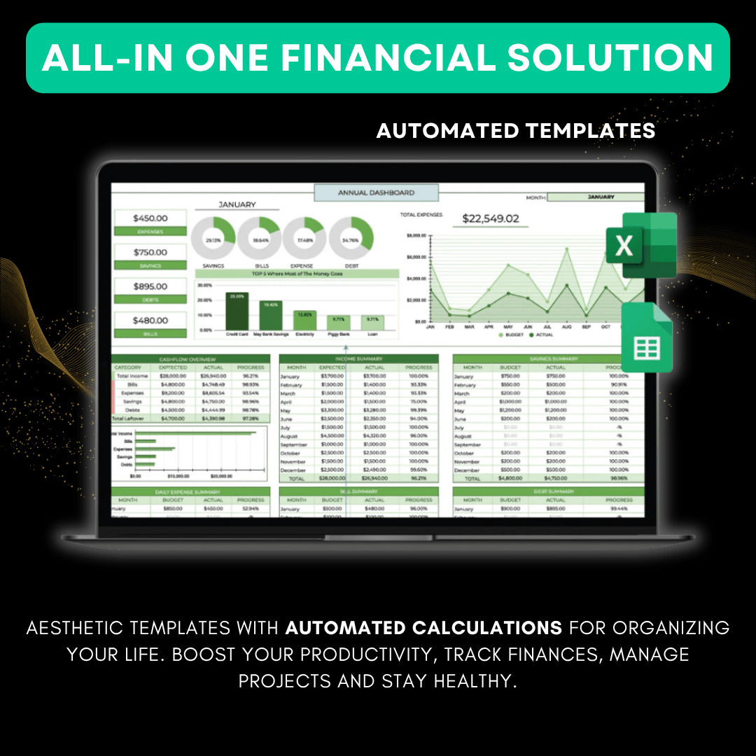 #1 Bundle: All-in-one Personal Finance Package – Spread Sheet Max