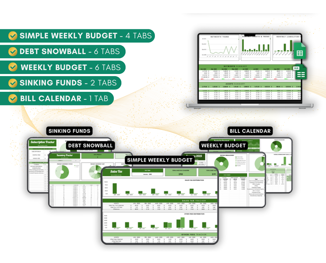 #1 Bundle: All-in-one Personal Finance Package – Spread Sheet Max
